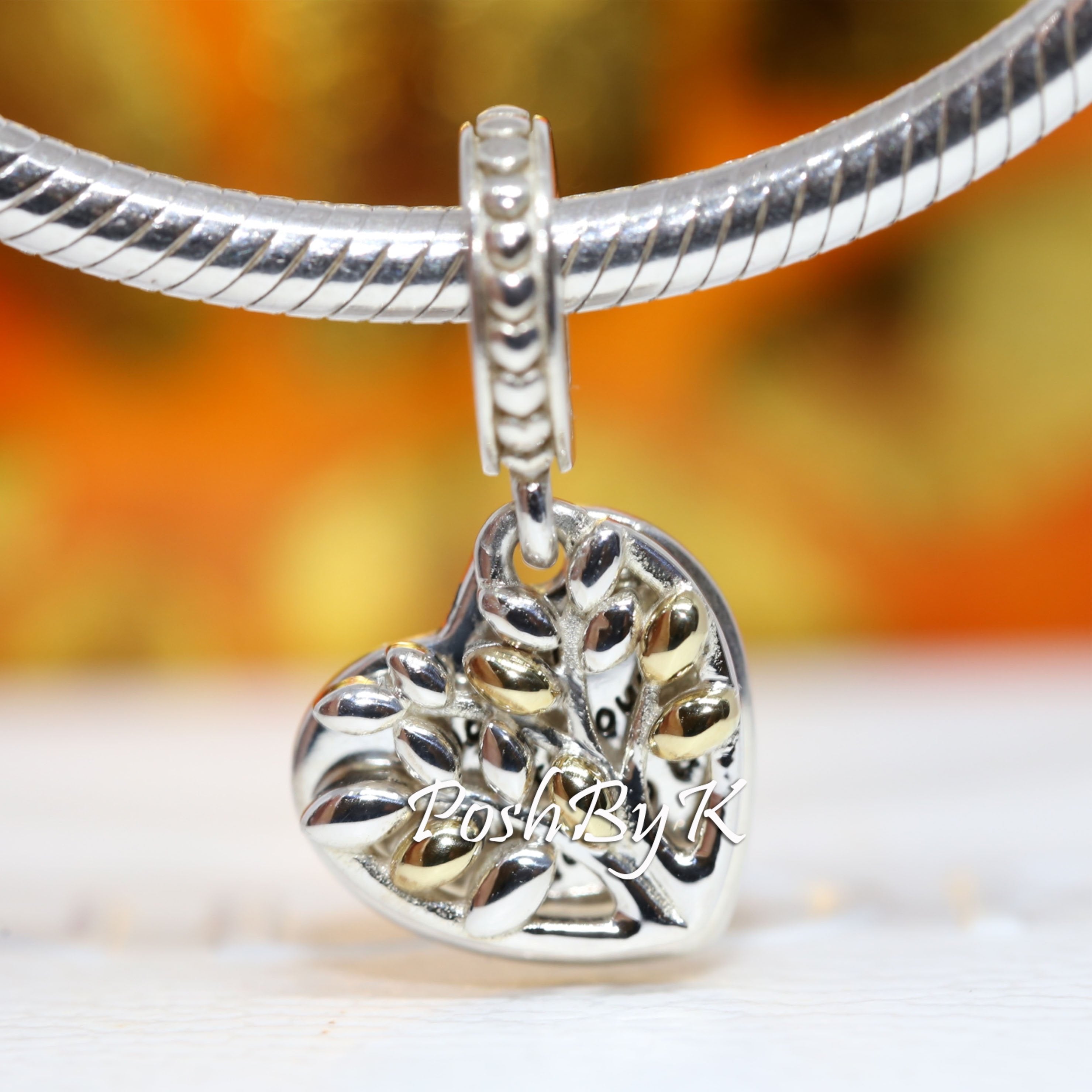 Two-Tone Family Tree Heart Charm 799161C00 – NUMARU