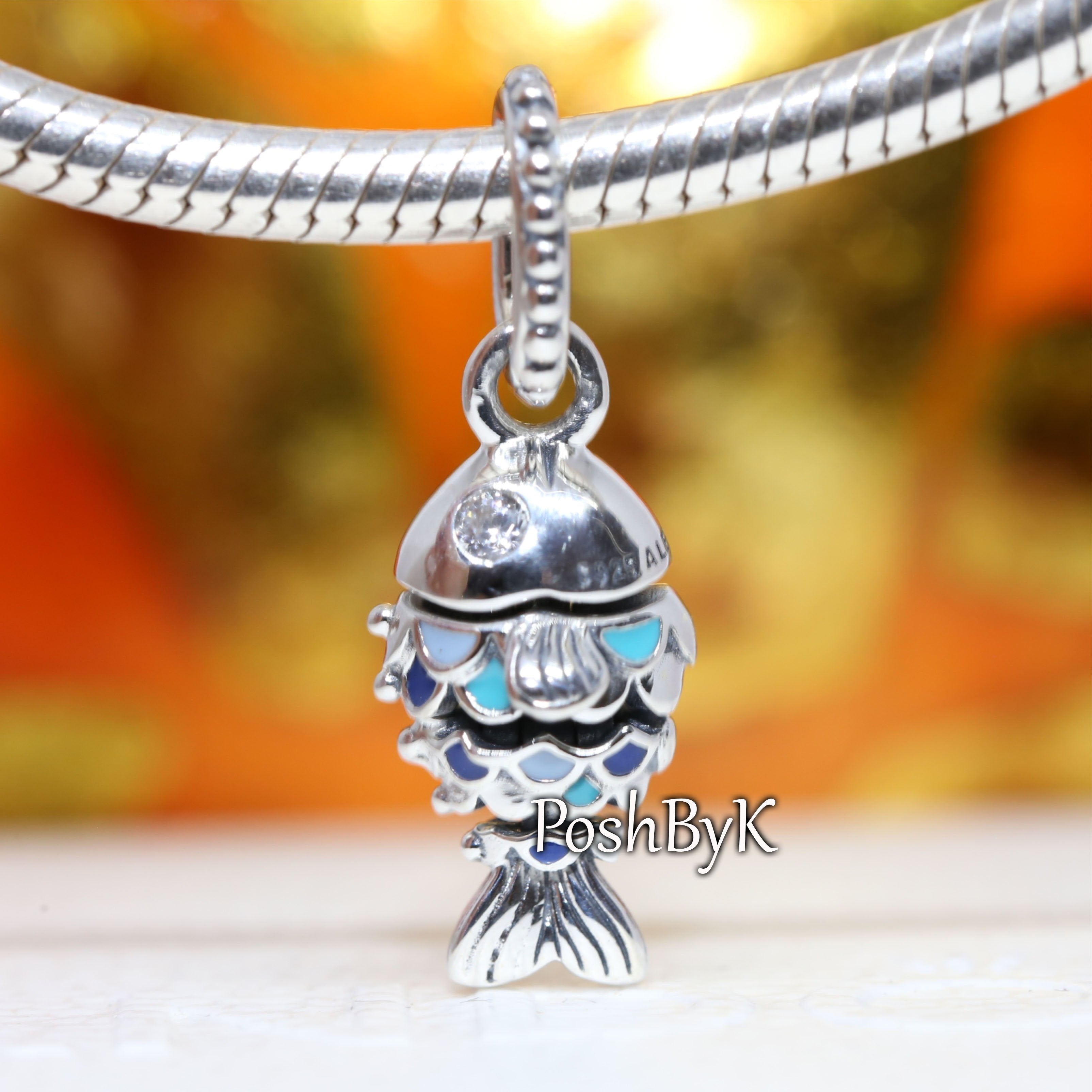 Blue Scaled Fish Charm 799428C01 – NUMARU